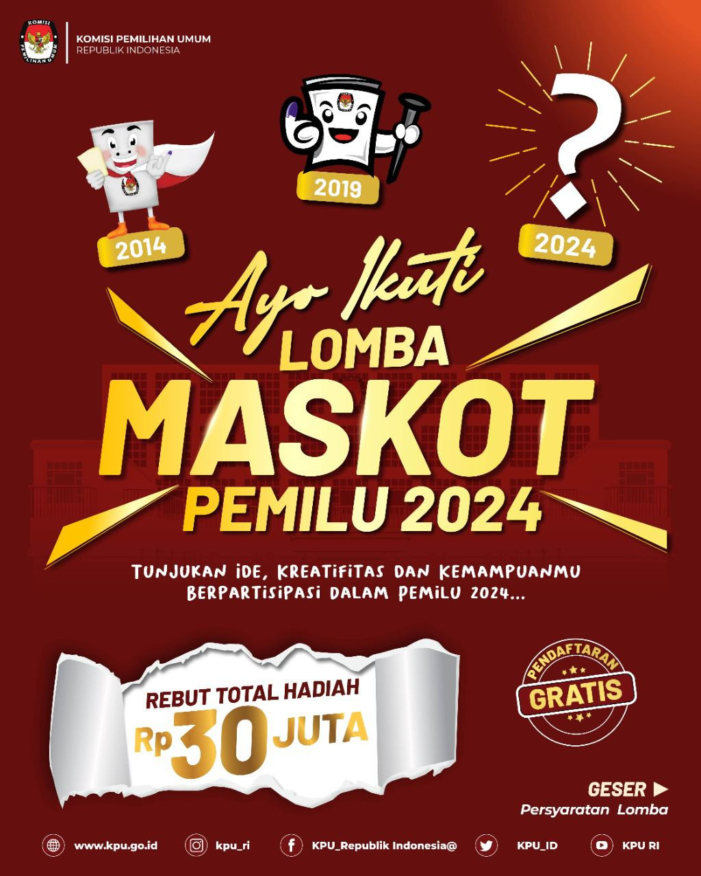 PENGUMUMAN LOMBA MASKOT PEMILU 2024 - KPU