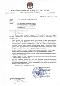 Surat Sekjen KPU RI Perihal PNS Setjen KPU yang Mencalonkan Diri ...